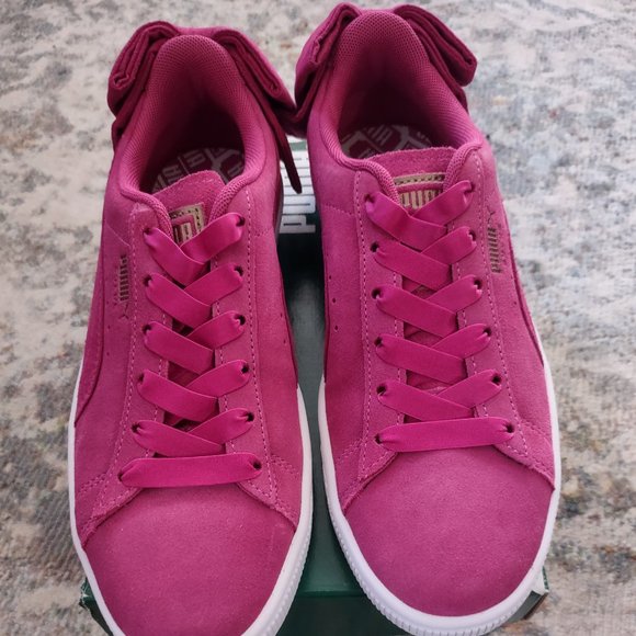 Puma | Shoes | New Puma Suede Bow Pink Trainers | Poshmark